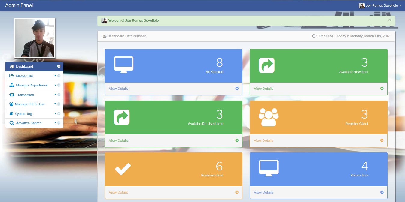 Personnel Property Equipment System using PHP with Source Code | SourceCodester